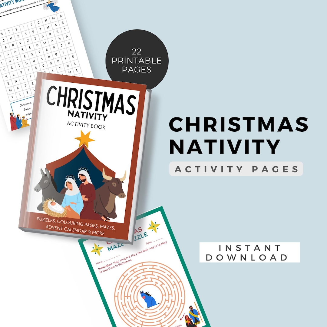 Kids Christmas Nativity Activity Pages Instant Download Holiday ...