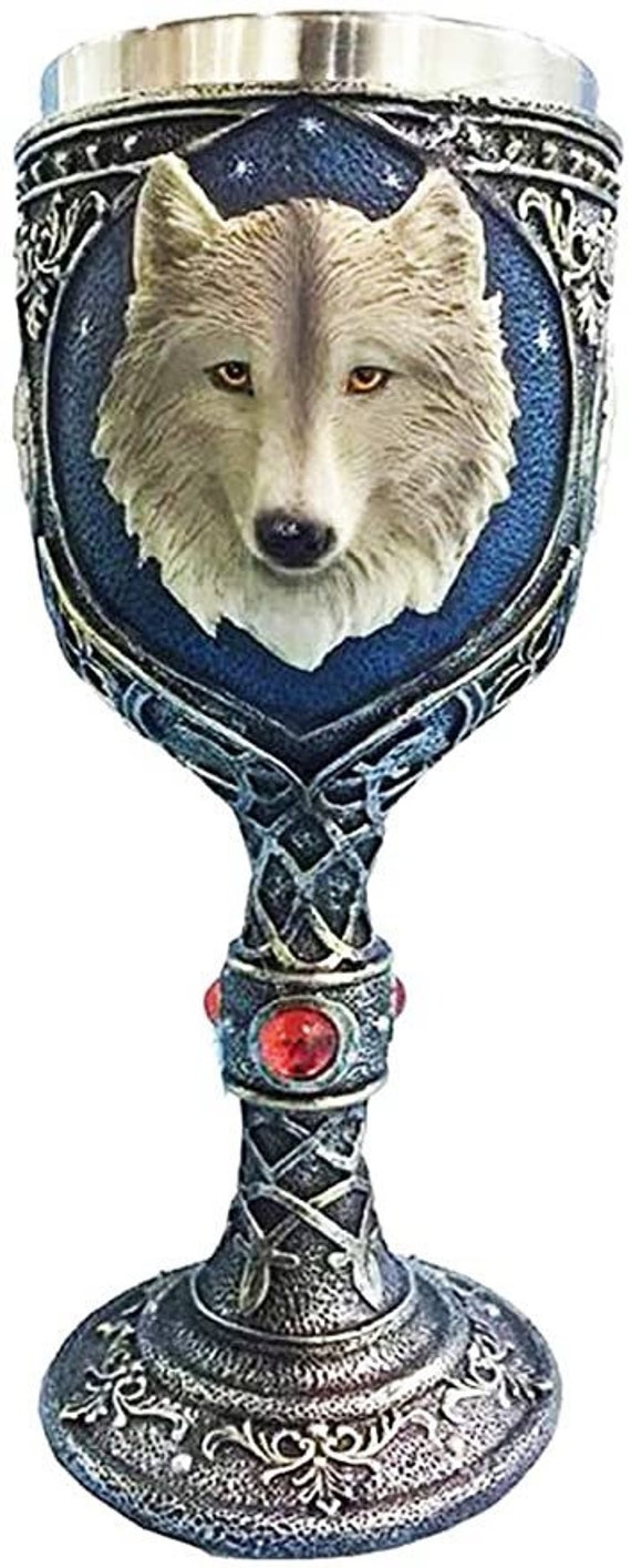 Lone Wolf Celtic Wine Goblet Chalice 7 inches | Etsy