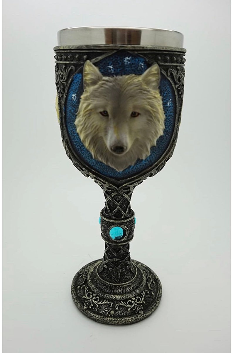 Lone Wolf Celtic Wine Goblet Chalice 7 inches - Etsy Nederland