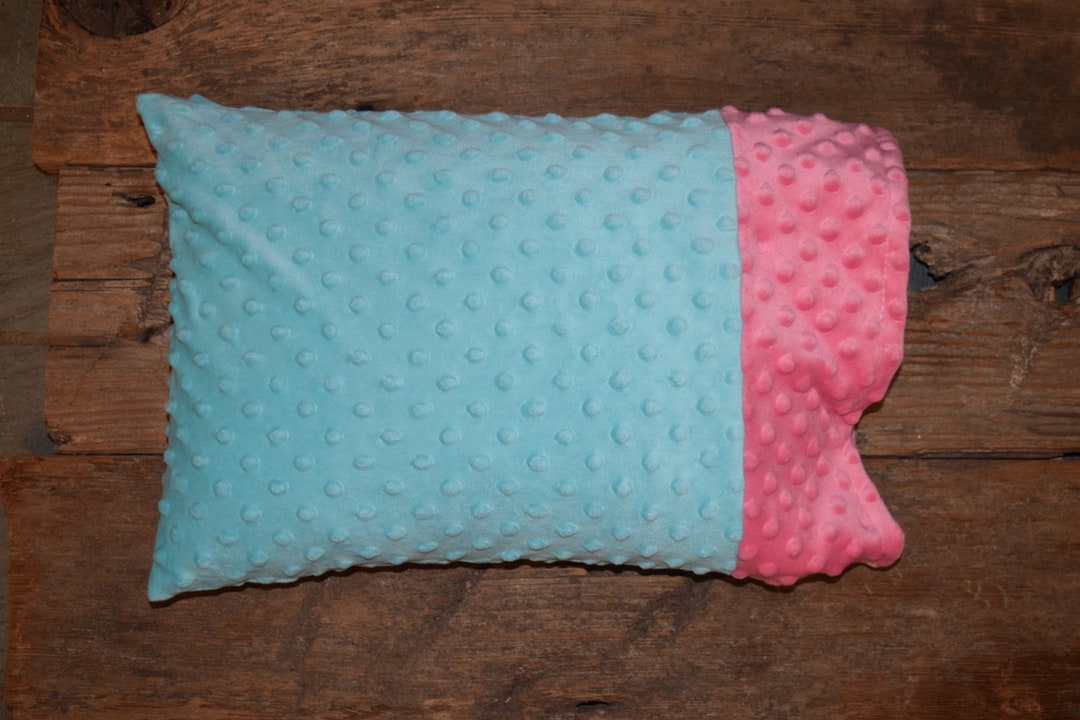 Tiffany Blue Pink Trim Minky Nap Time/travel Pillowcase, Toddler ...