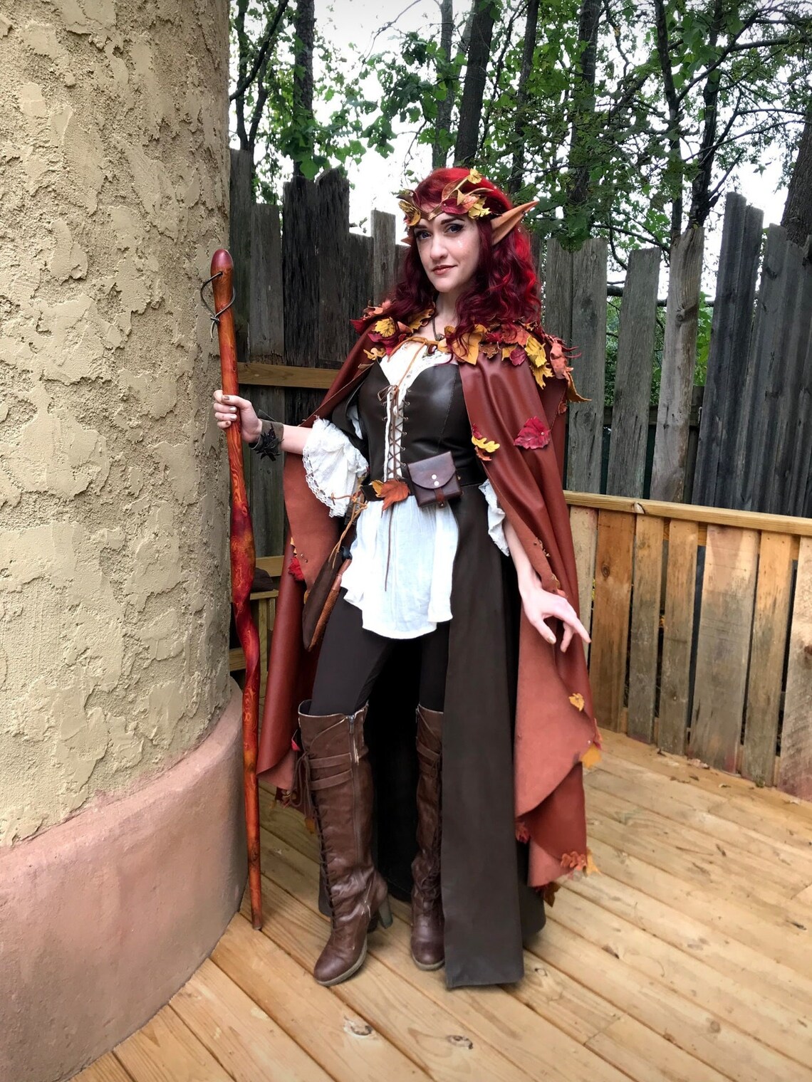 Prince of Leaves Leather Cape Red Orange Yellow Brown Leaves - Etsy