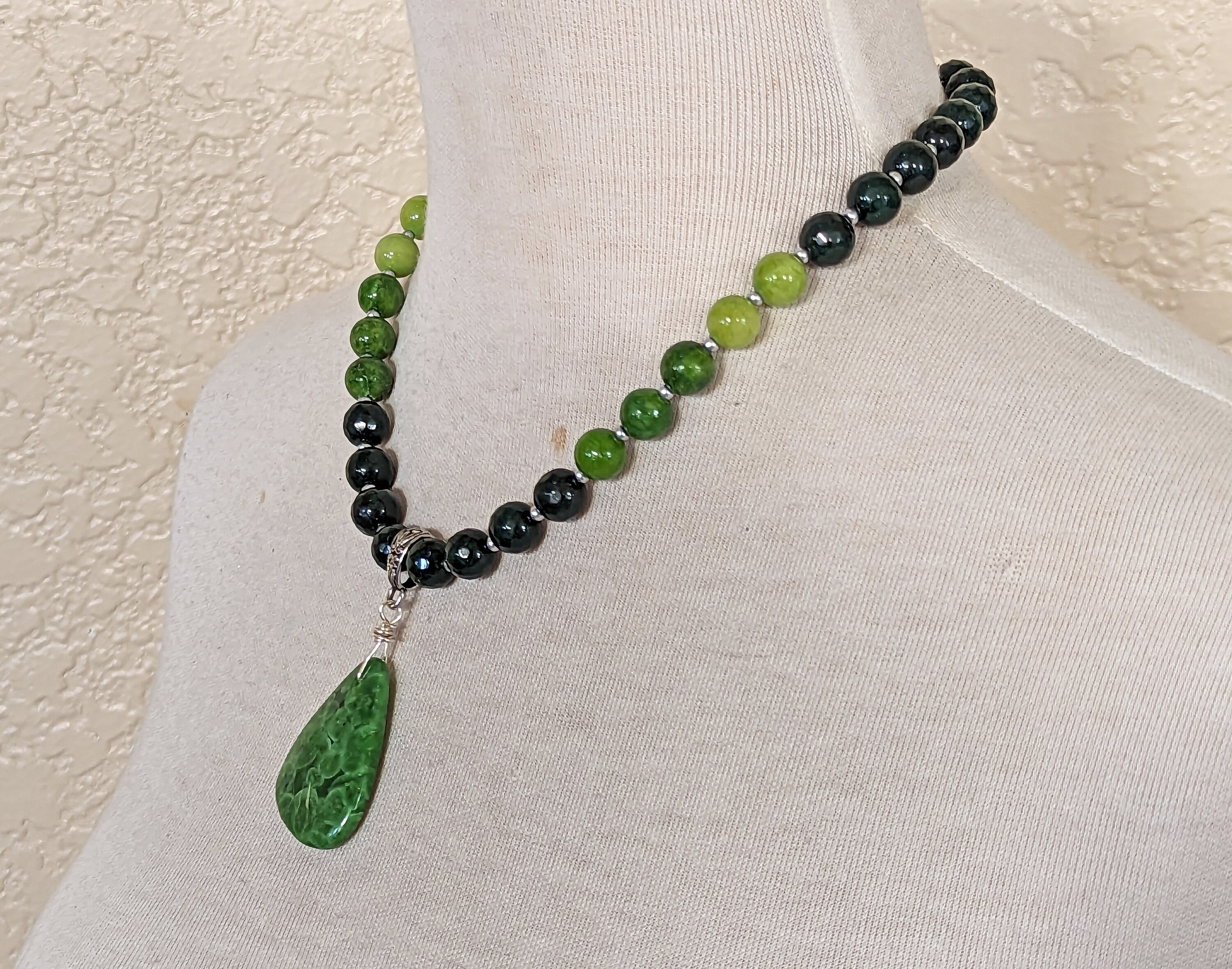 Lime Green Pendant Necklace Dark Hunter Green Necklace Olive - Etsy