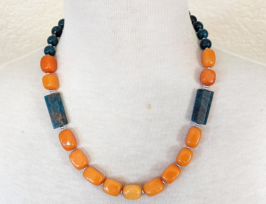 Dark Teal Blue Apatite, Burnt Orange Jade Quartzite, Teal Agate ...