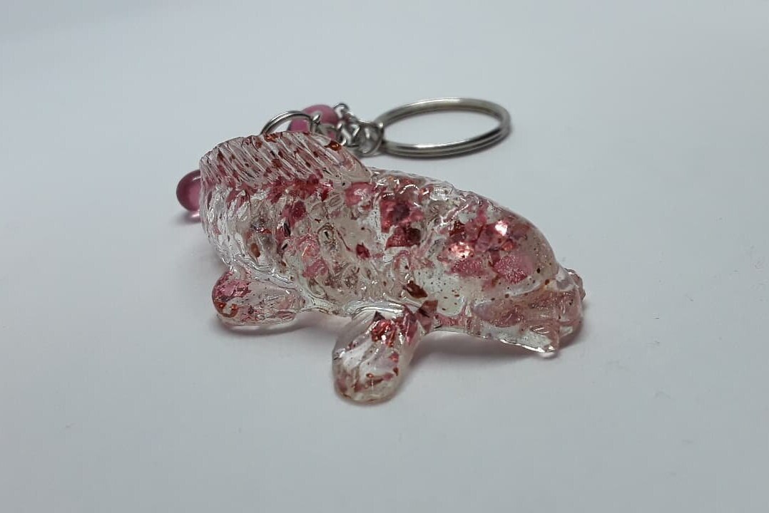 Koi Fish Pink Glimmer Keychain Handmade Keychains - Etsy