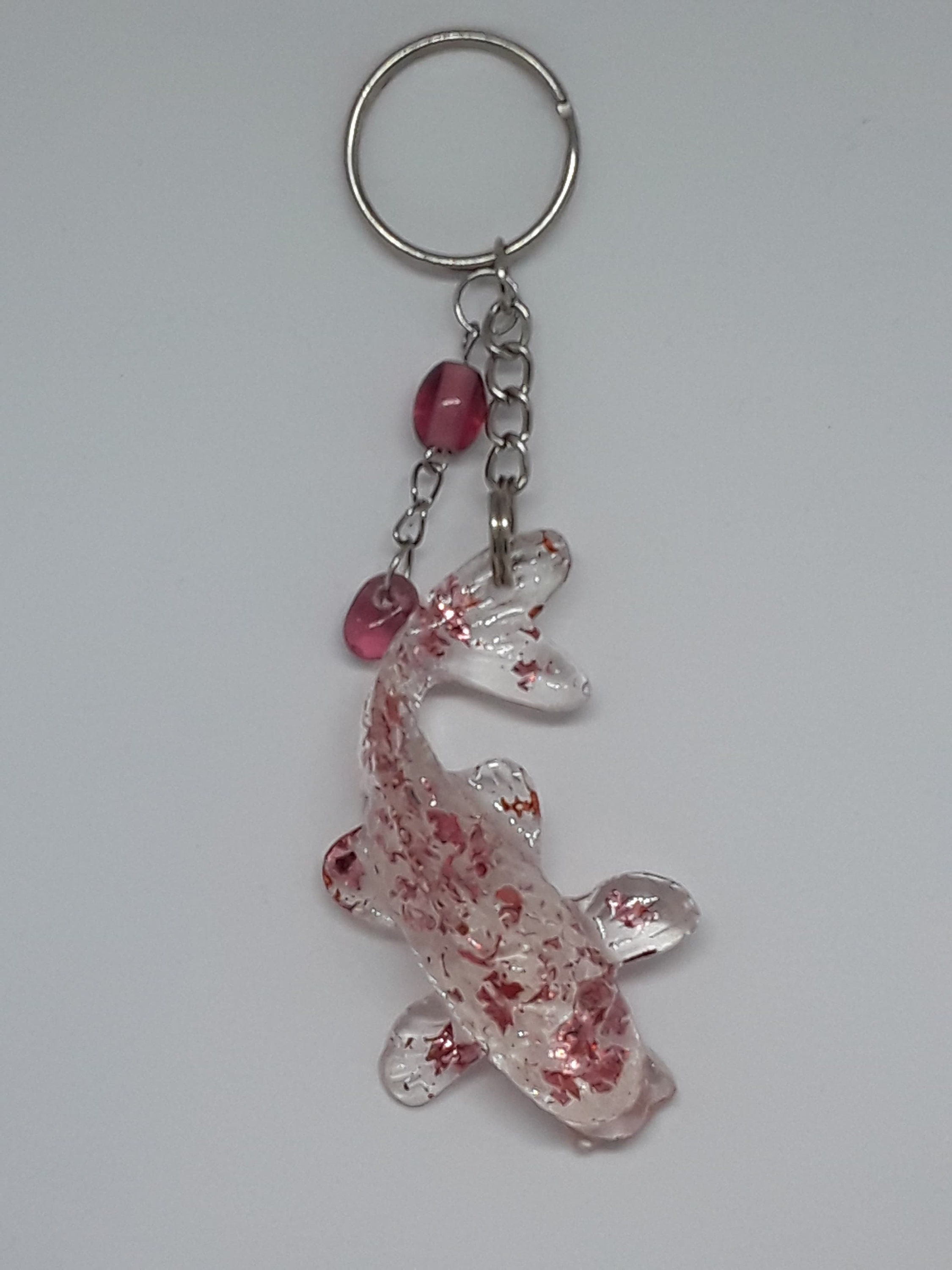Koi Fish Pink Glimmer Keychain Handmade Keychains - Etsy