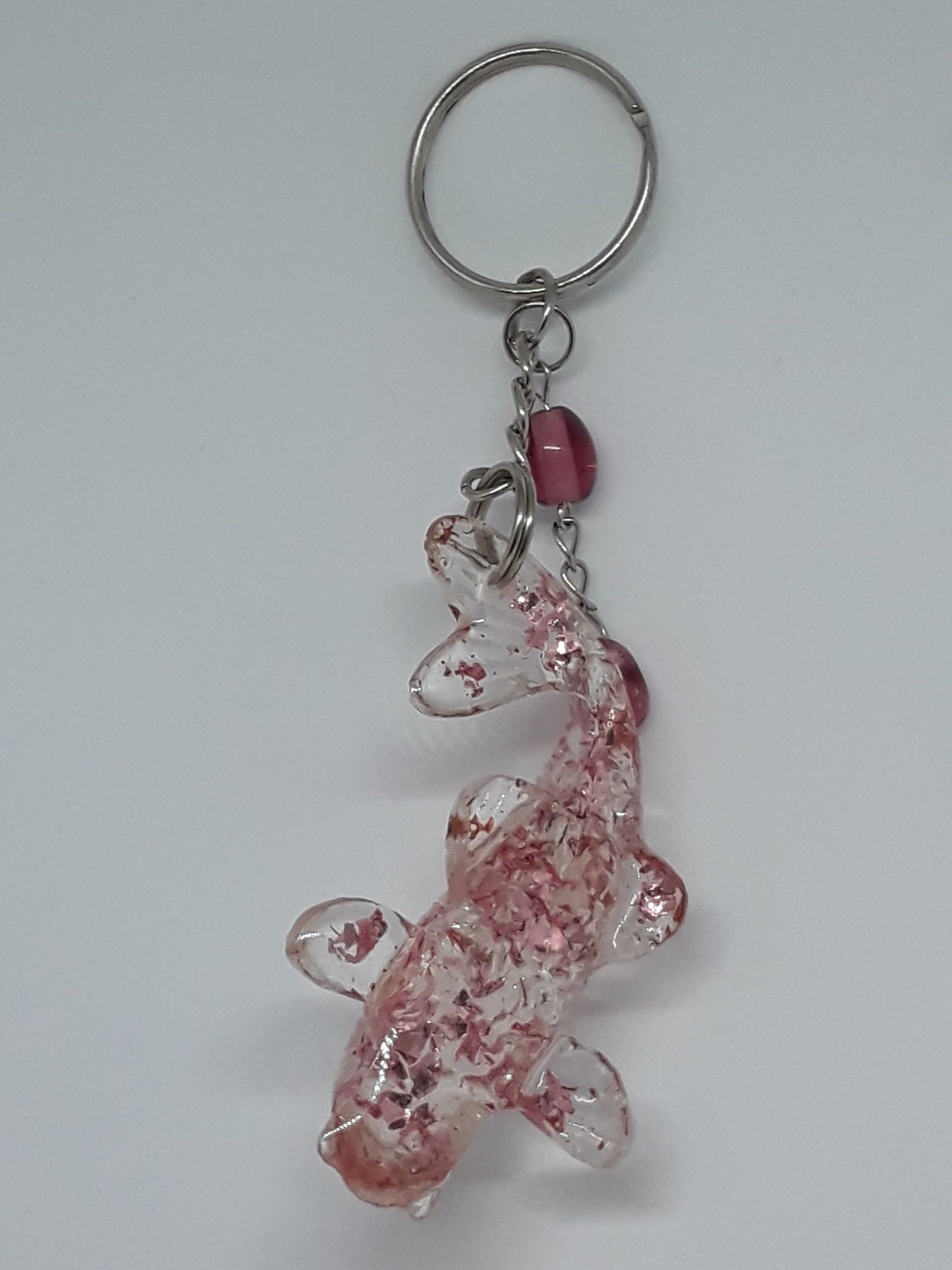 Koi Fish Pink Glimmer Keychain Handmade Keychains - Etsy
