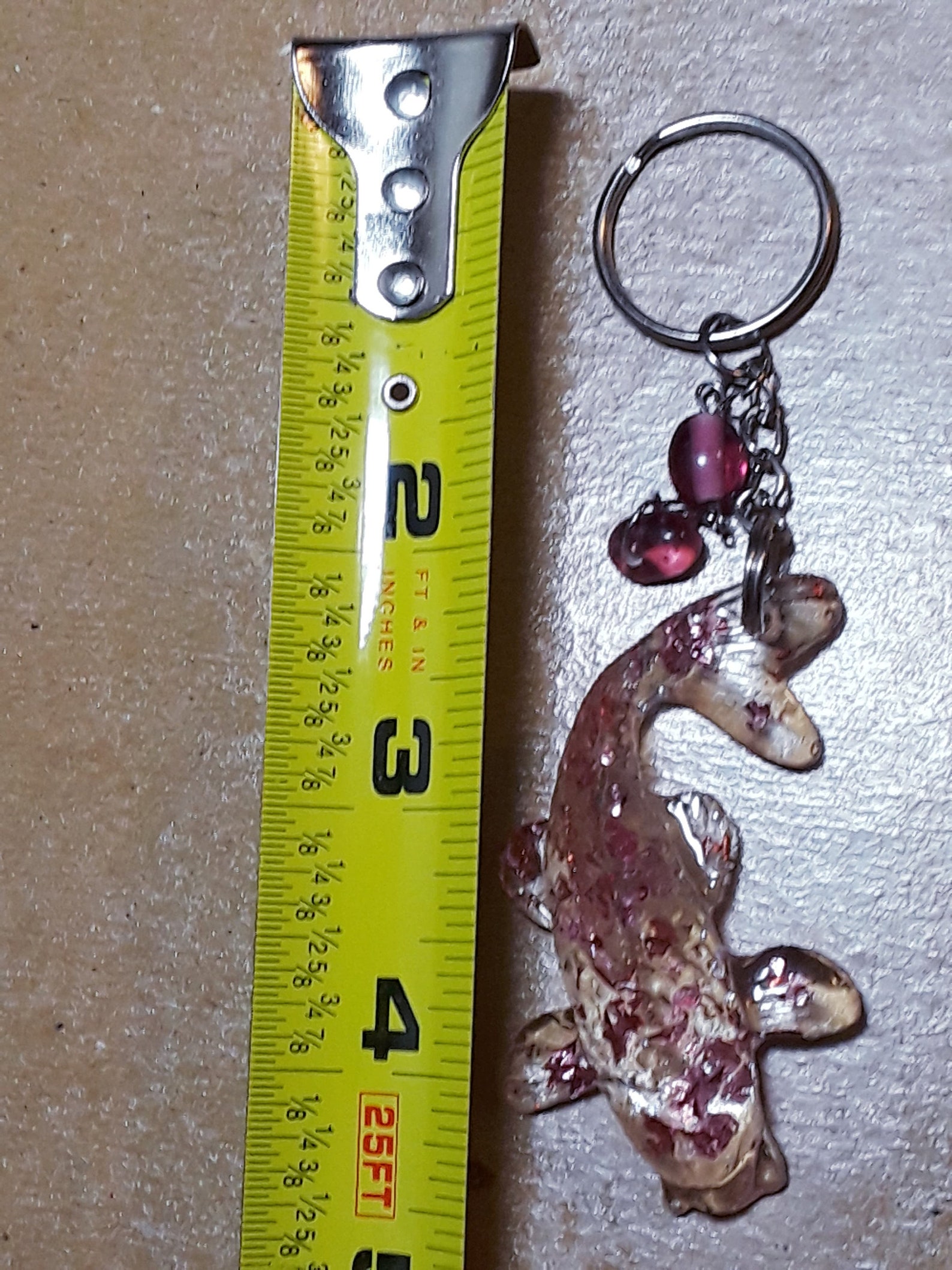 Koi Fish Pink Glimmer Keychain Handmade Keychains - Etsy