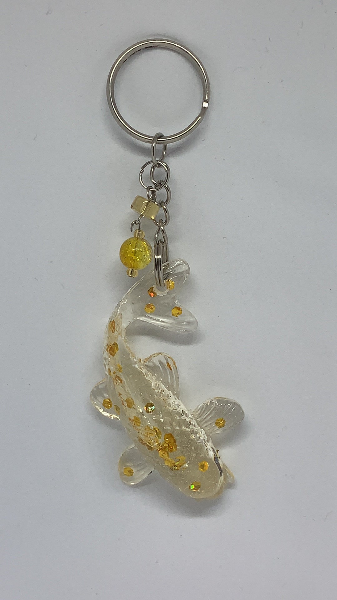 Koi Fish Golden Speck Keychain Handmade Keychains - Etsy