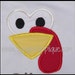 Cute Turkey Face Applique Design 2 Hoop Sizes INSTANT DOWNLOAD - Etsy