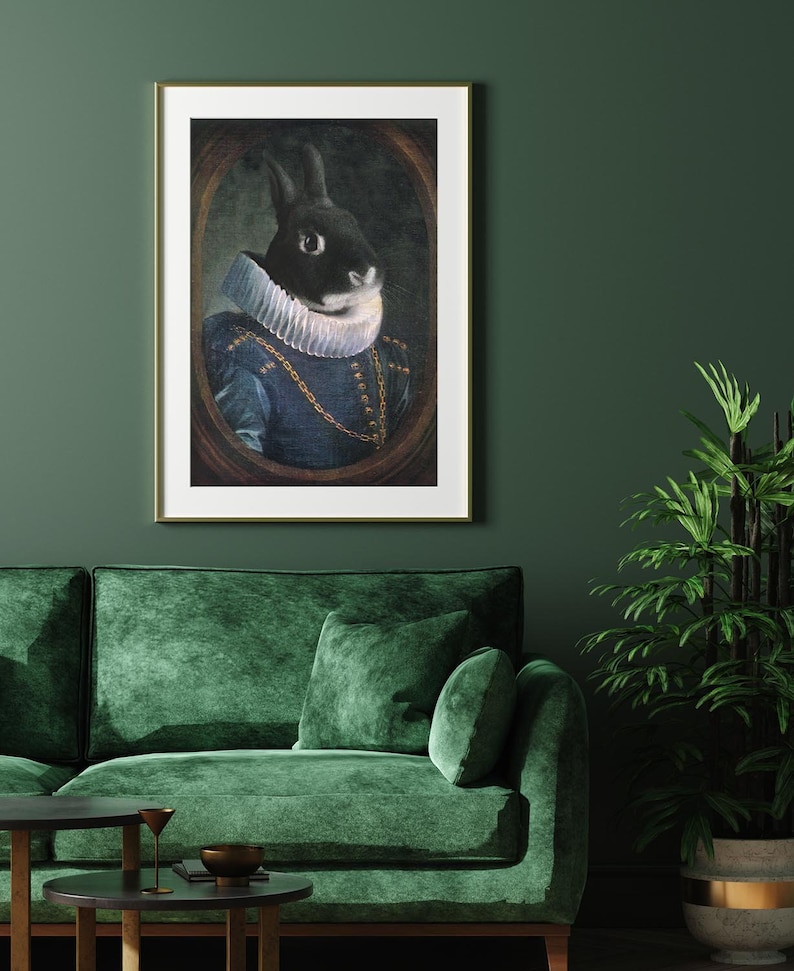 Lord Elliot Bunny Print | Digital Print | Royal Pet Portrait | Rabbit ...