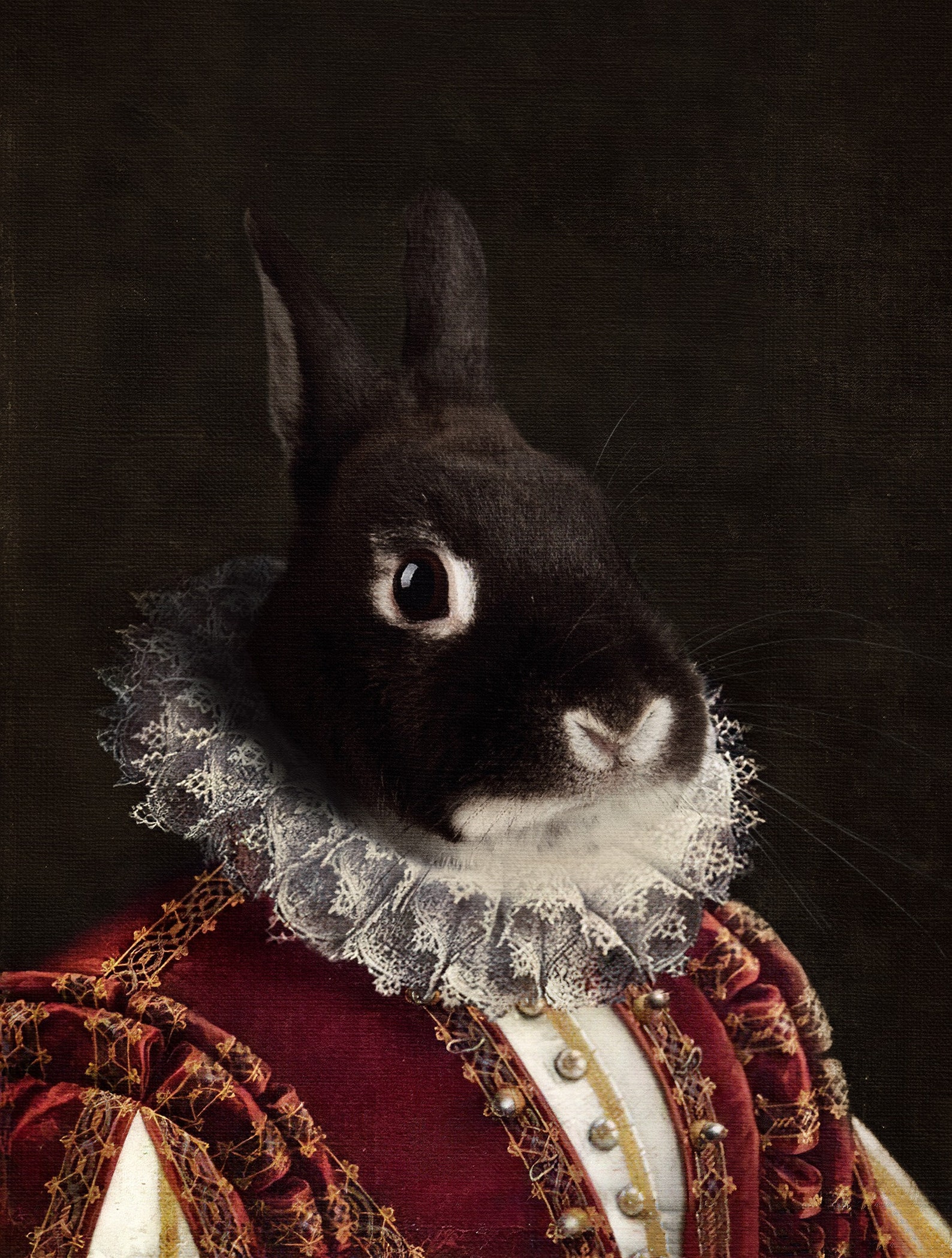 Lady Rabbit Print | Digital Print | Royal Pet Portrait | Rabbit Print ...