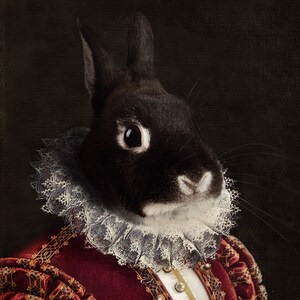 Lady Rabbit Print | Digital Print | Royal Pet Portrait | Rabbit Print ...