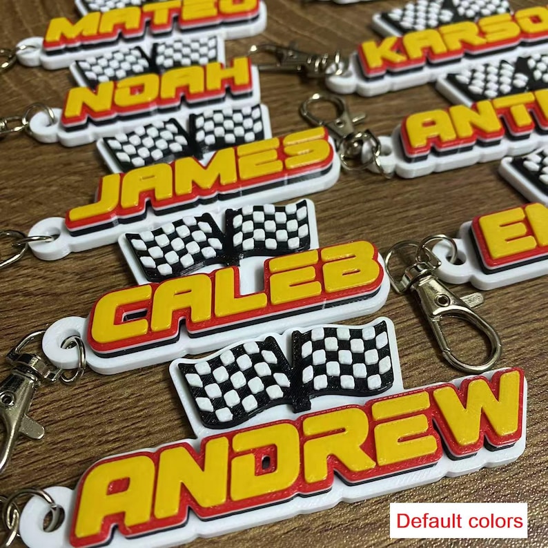 Customized Set 5pcs Racing Car Race Checkered Flag Personalized 3D ...