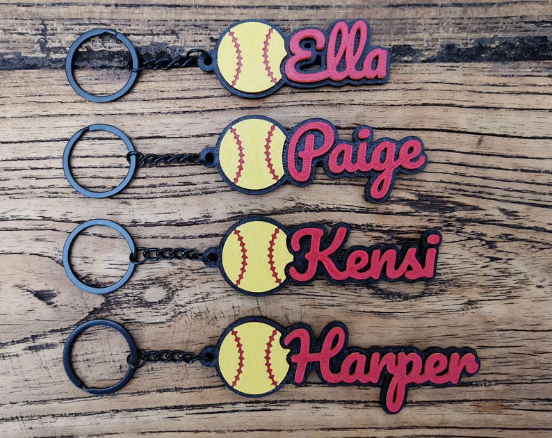Pack 5/10/20 Softball Baseball Sports Team Personalized 3D Printed Name ...