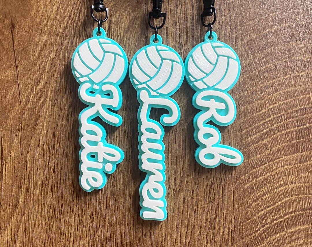 Bulk 5/10/20 Volleyball Sports Personalized 3D Printed Name Keychains ...