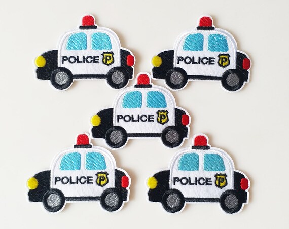 7.5x5.7cm 10pcs Police Car Iron on Sew on Embroidered Patches | Etsy