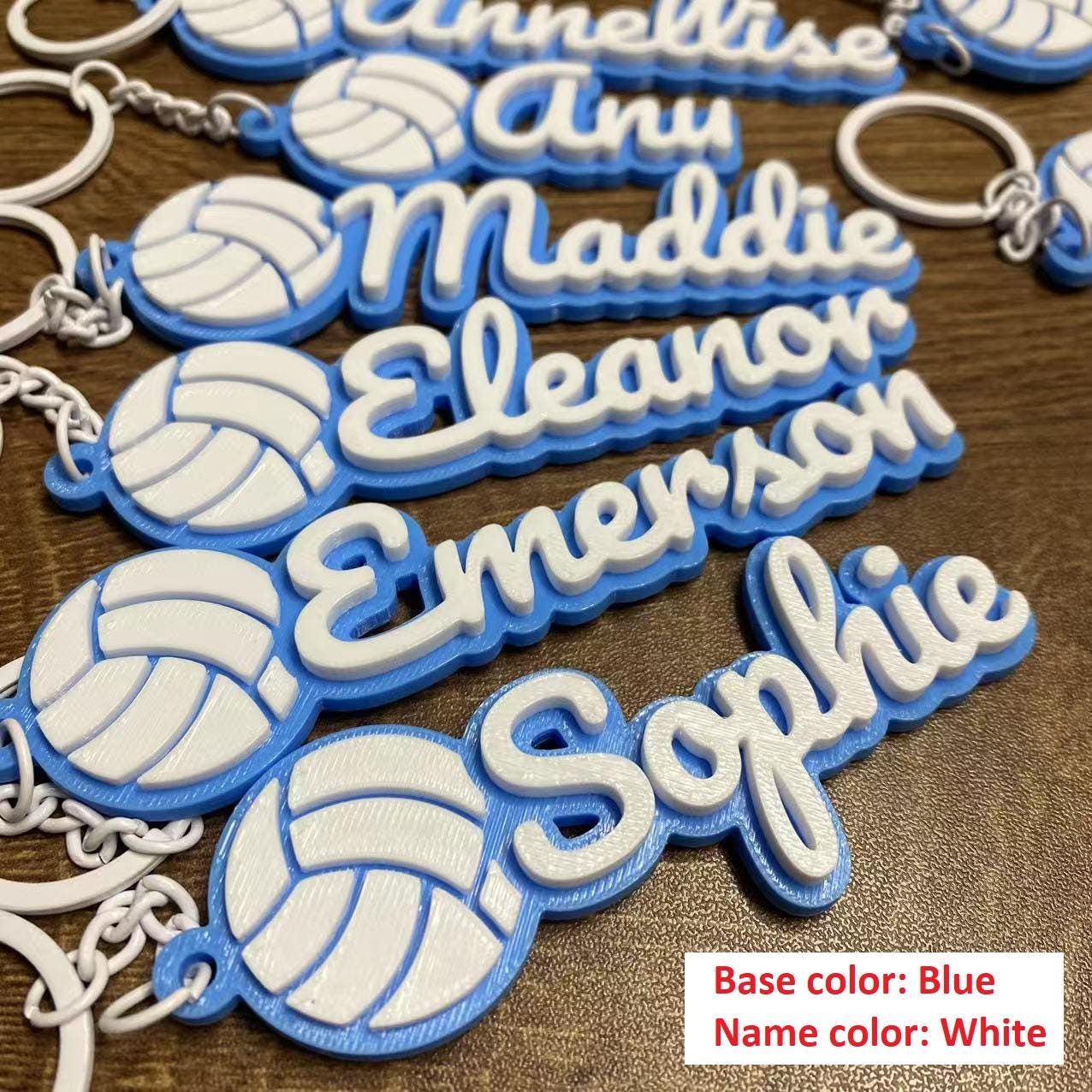 Pack Personalized Custom Volleyball 3D Printed Name Keychains Keyring ...