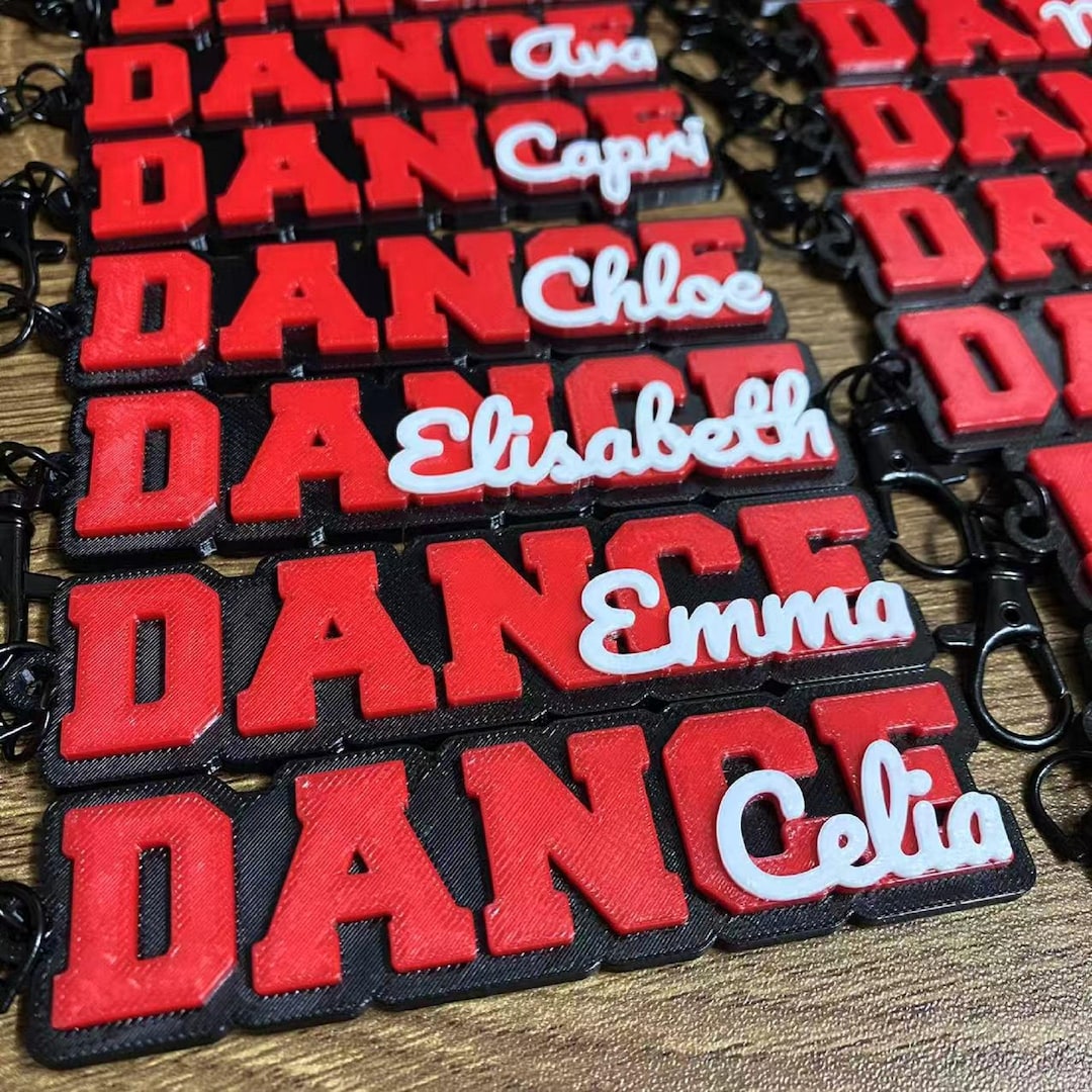 Bulk 5/10/20 Personalized Custom Dancer Dance Name Tag Keychain Keyring ...
