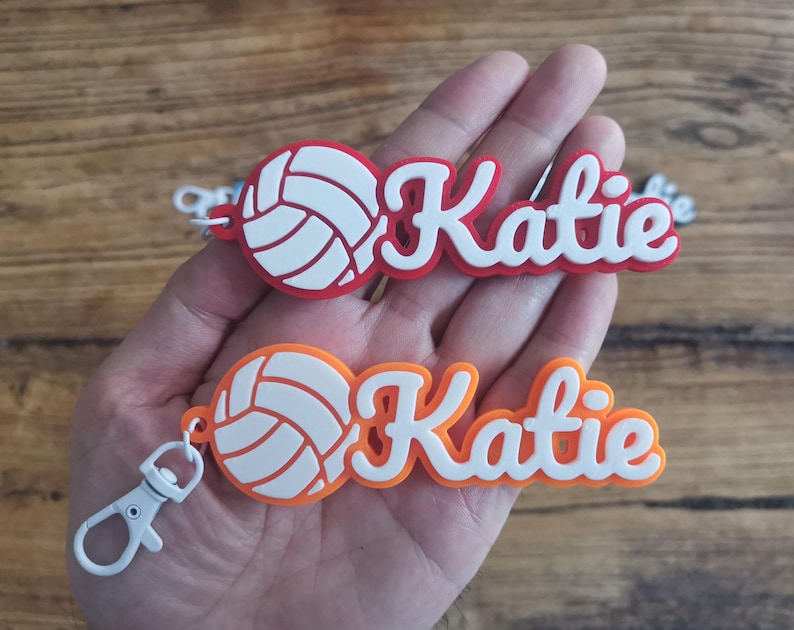 Set 5/10/20 Volleyball Sports Personalized 3D Printed Name Keychains ...
