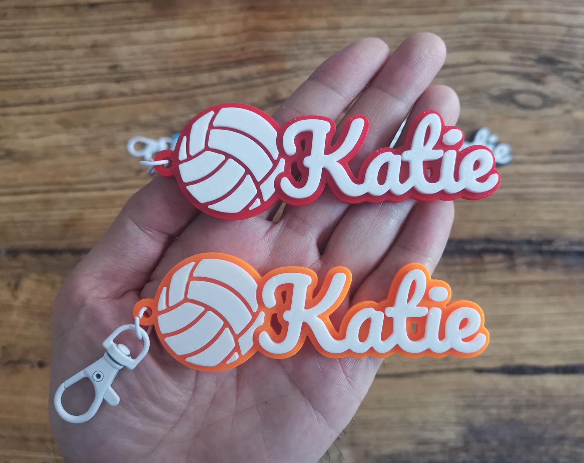 Set 5/10/20 Volleyball Sports Personalized 3D Printed Name Keychains ...