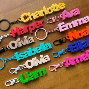 Bulk 5pcs 10pcs Customized Personalized 3D Printed Name Keychains ...