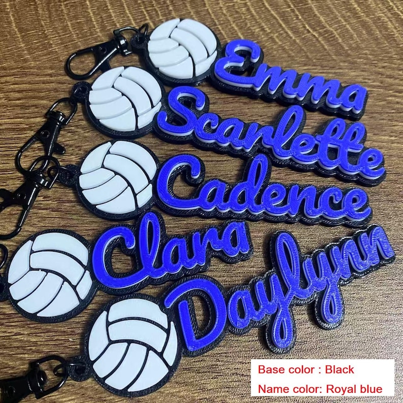 Pack Personalized Custom Volleyball 3D Printed Name Keychains Keyring ...