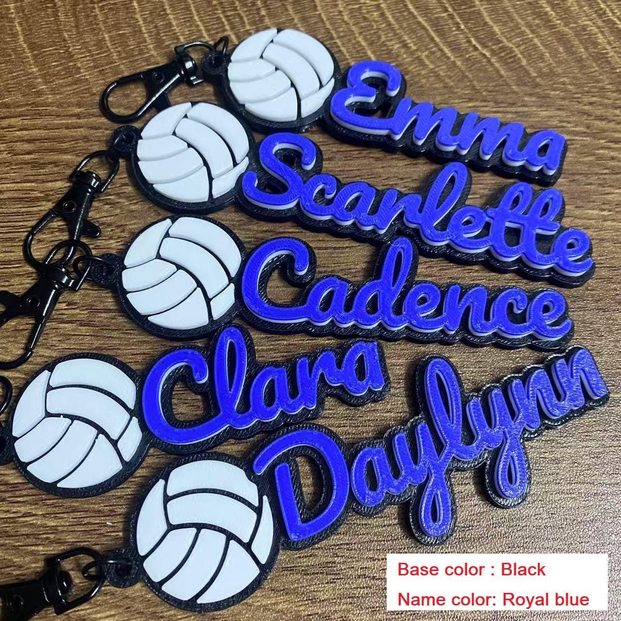 Set 5/10/20 Volleyball Sports Personalized 3D Printed Name Keychains ...