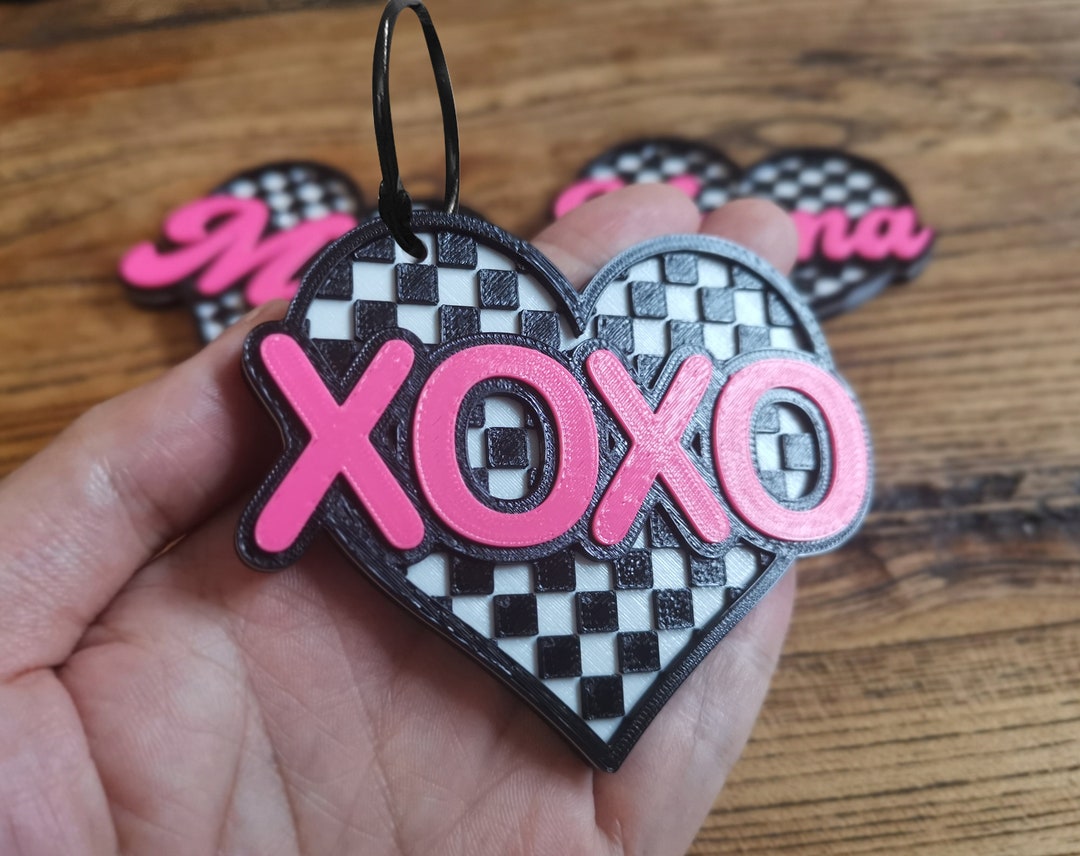3/5/10/pcs Black and White Checkered Heart Checkerboard XOXO Mini Mama ...