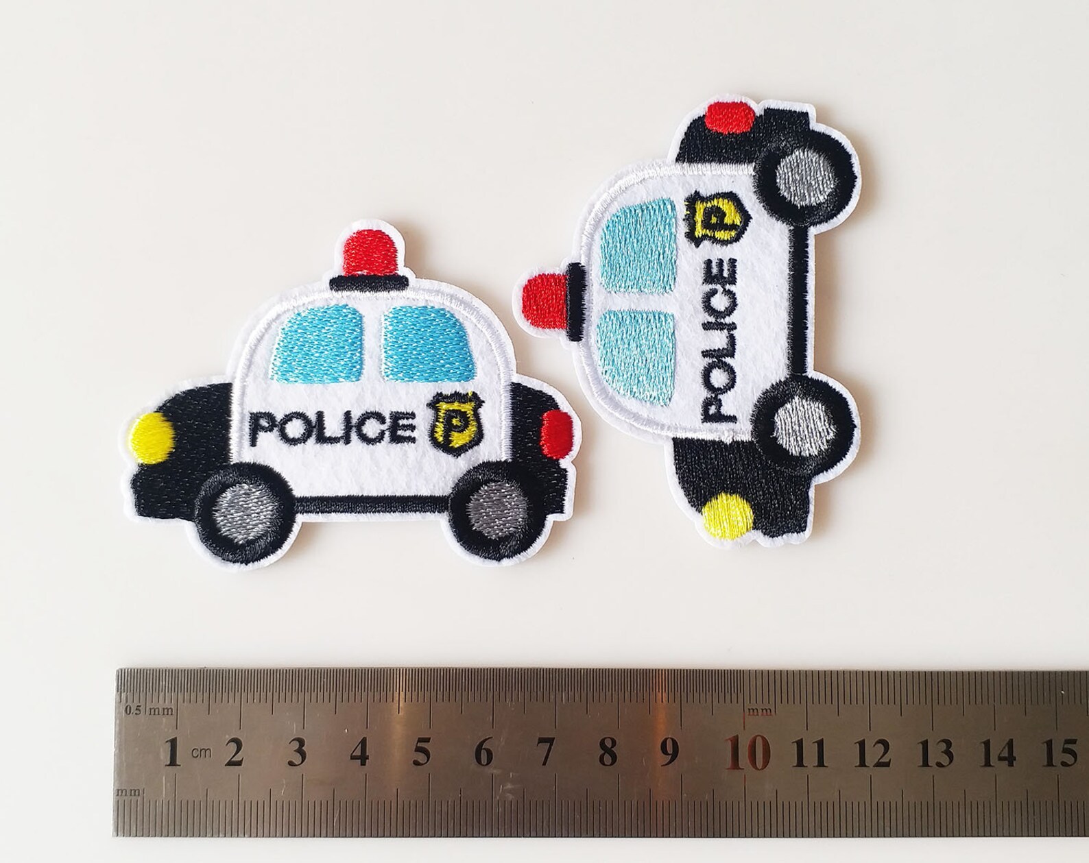 7.5x5.7cm 10pcs Police Car Iron on Sew on Embroidered Patches | Etsy