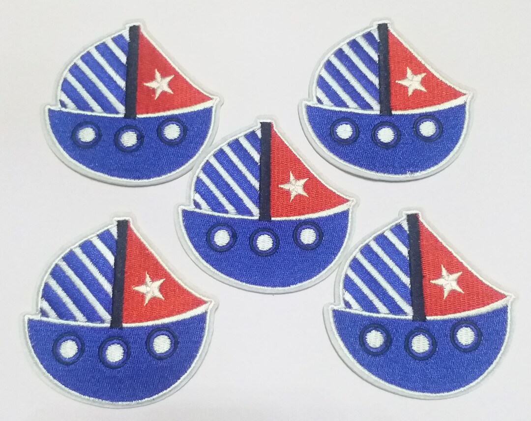 7.2x7.2cm 10pcs Boat Patch Sailboat Patches Sailing Boat Patches Iron ...