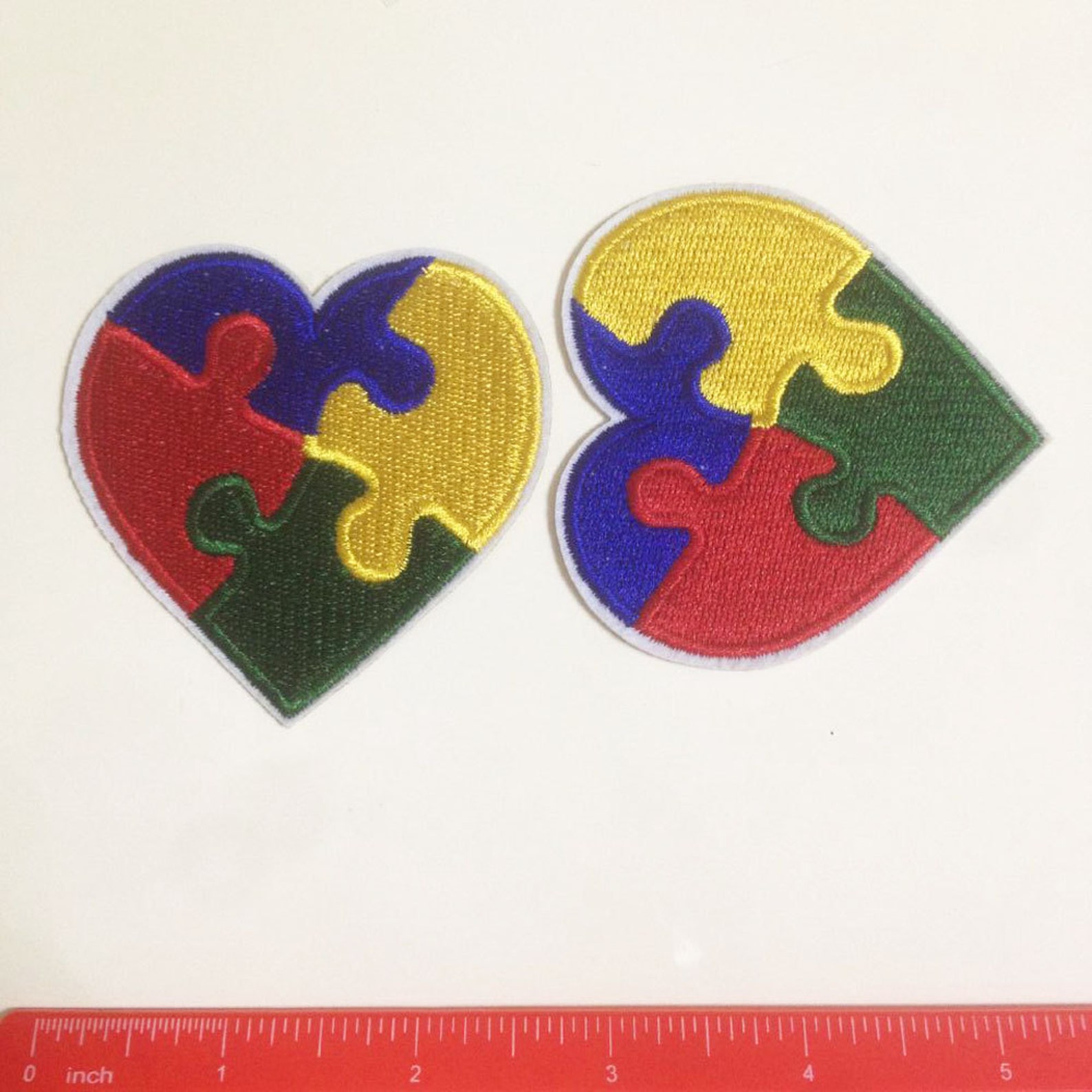 6.8x7.3cm 10pcs Autism Heart Patches Autism Awareness Heart | Etsy