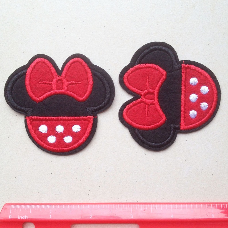 7x6.5cm 10pcs Minnie Mouse Iron On Sew On Cloth Embroidered | Etsy