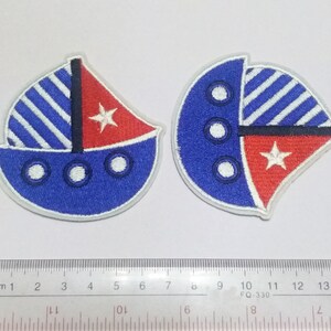 7.2x7.2cm 10pcs Boat Patch Sailboat Patches Sailing Boat Patches Iron ...