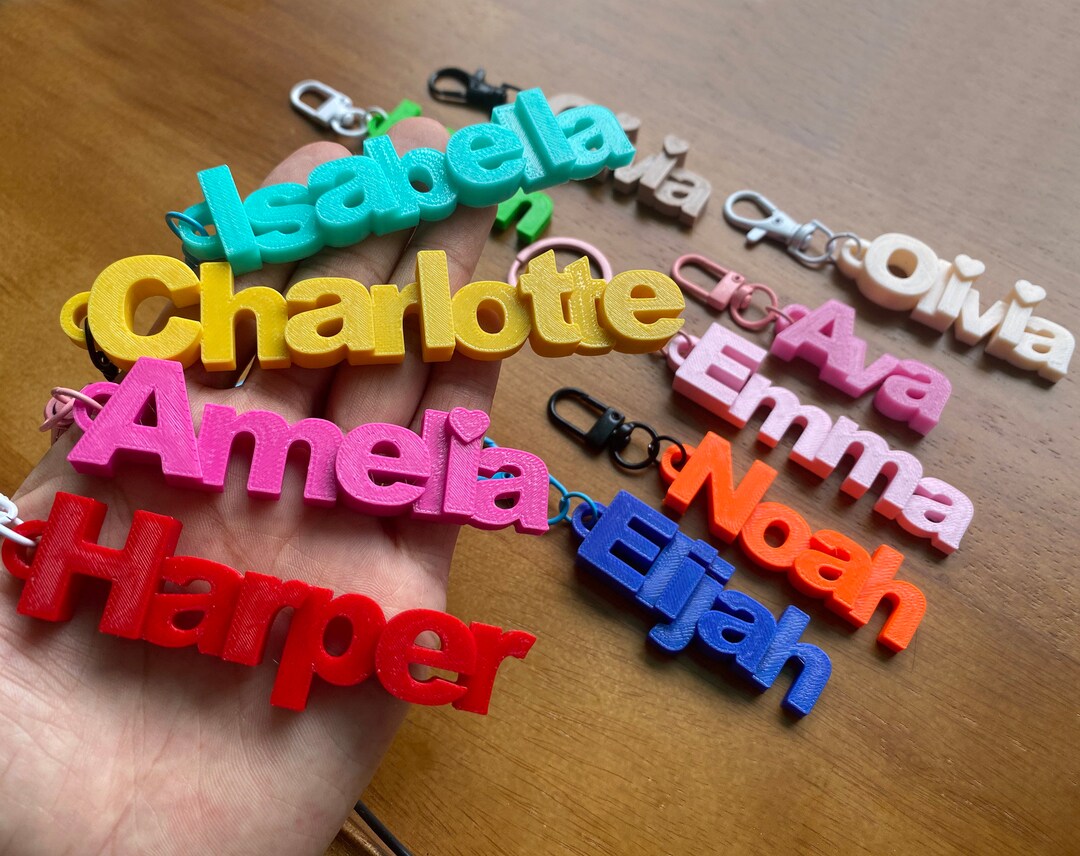 Bulk 5pcs 10pcs Customized Personalized 3D Printed Name Keychains ...