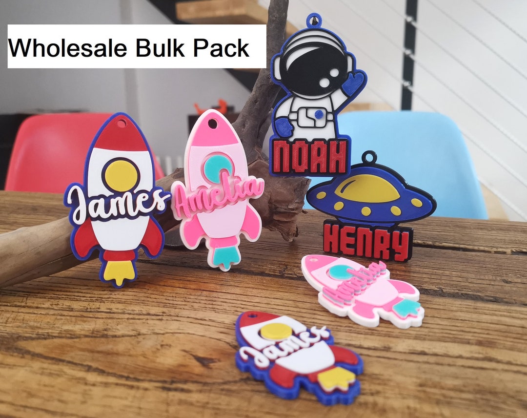 Pack 4/8/10PCS Space Rocket Ship Shuttle Name Personalized Custom 3D ...
