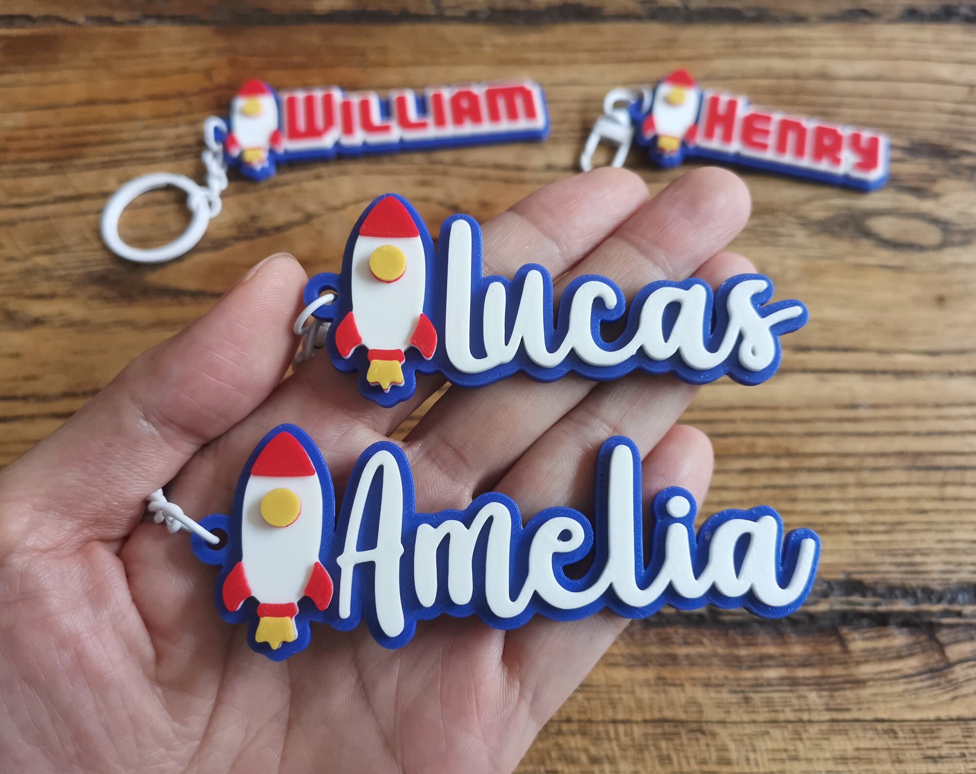 Pack 5pcs Personalized Custom Space Rocket Ship Shuttle Keychain ...