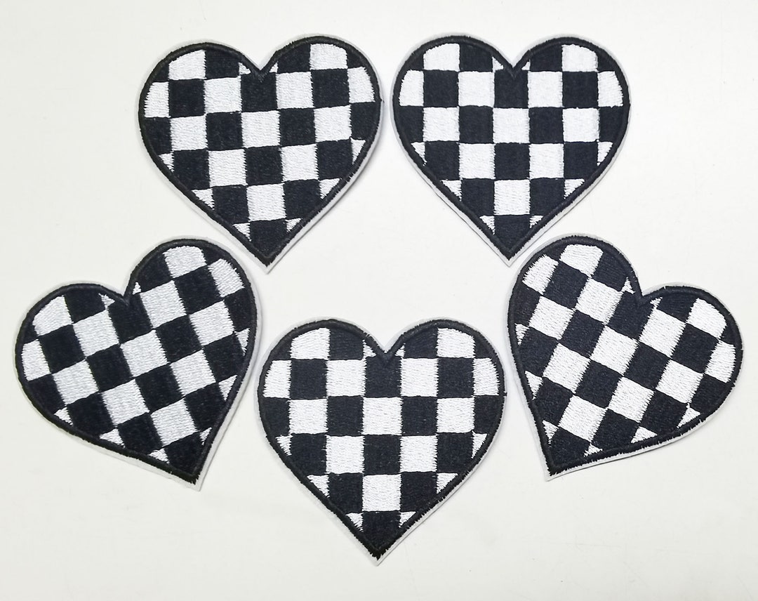 2.68x2.56 10pcs Racing Flag Race Car Checkered Flag Heart Race Day Iron ...