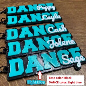 Bulk 5/10/20 Personalized Custom Dancer Dance Name Tag Keychain Keyring ...