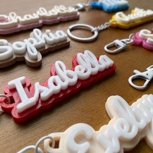 Bulk 5/10/20 Custom Personalized 3D Printed Name Keychains Keyring ...