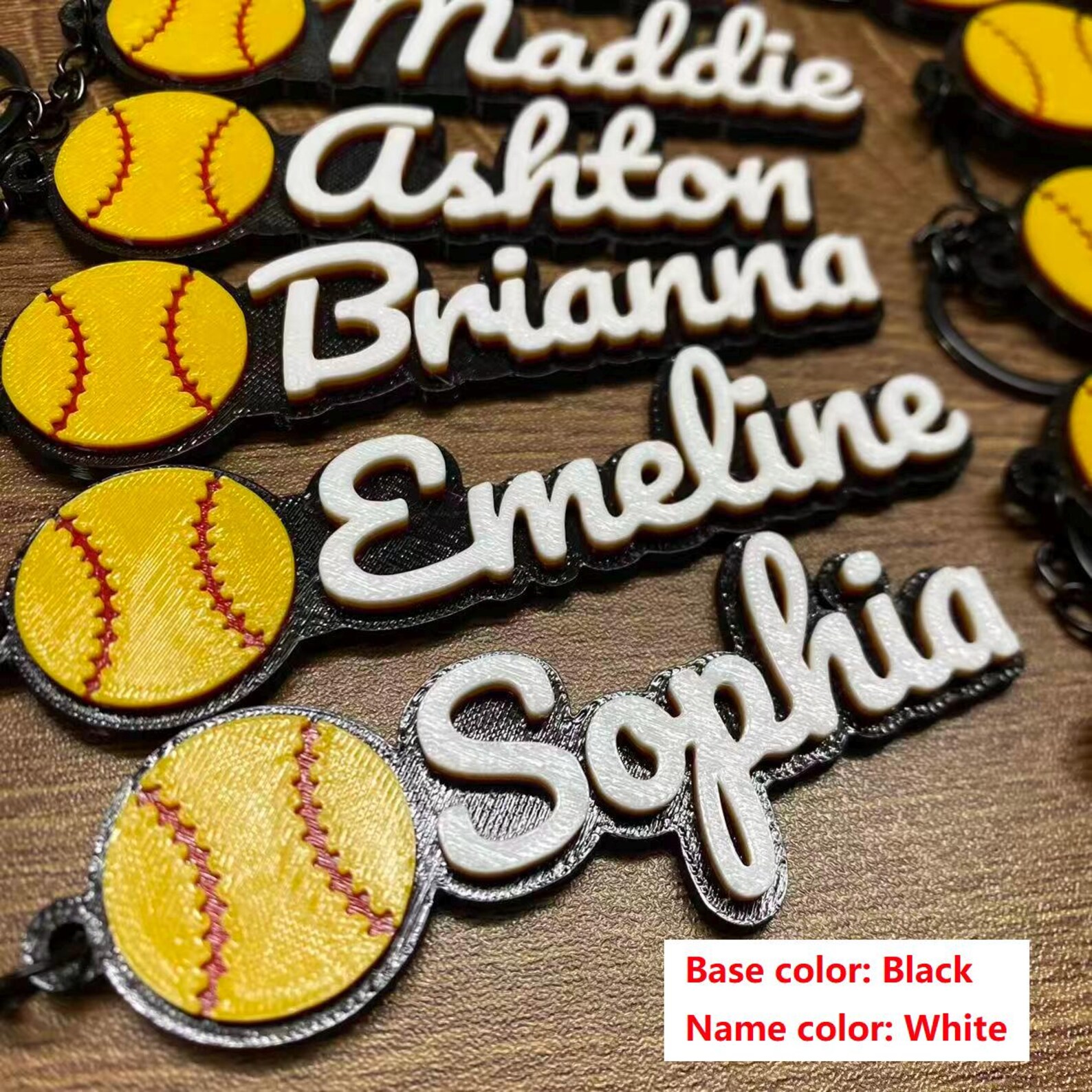 Pack 5/10/20 Softball Baseball Sports Team Personalized 3D Printed Name ...