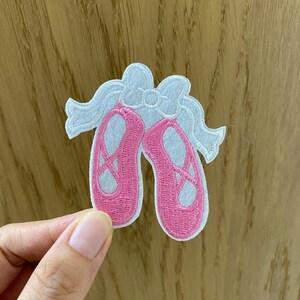 6.2x7cm 10pcs Pink Ballerina Ballet Slippers Iron on Embroidered ...