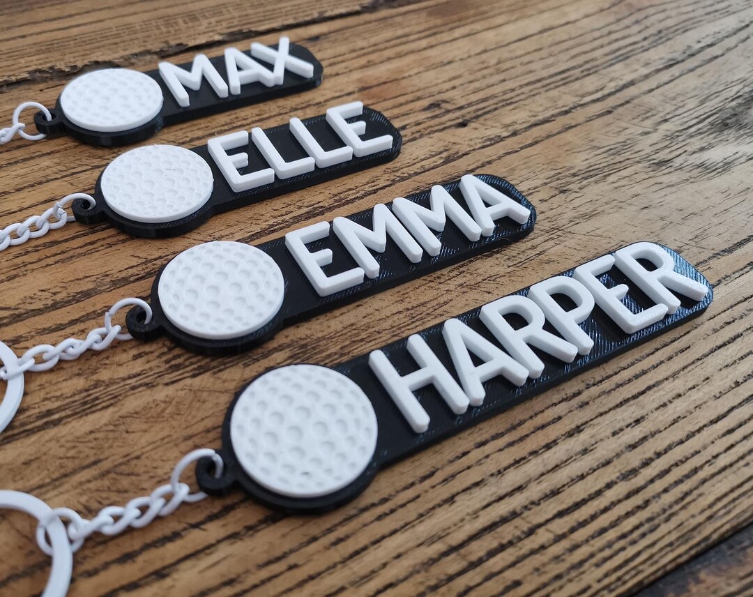 Personalized Golf Keychain Tag Custom Golf ID Bag Tags 3D Printed Golf ...