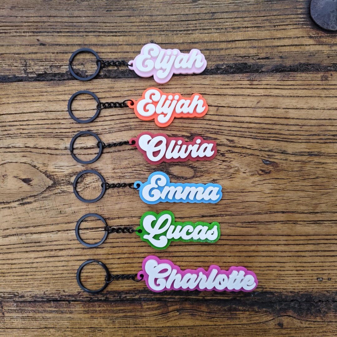 5/10/20 Custom Personalized 3D Printed Retro Groovy Name Keychains ...