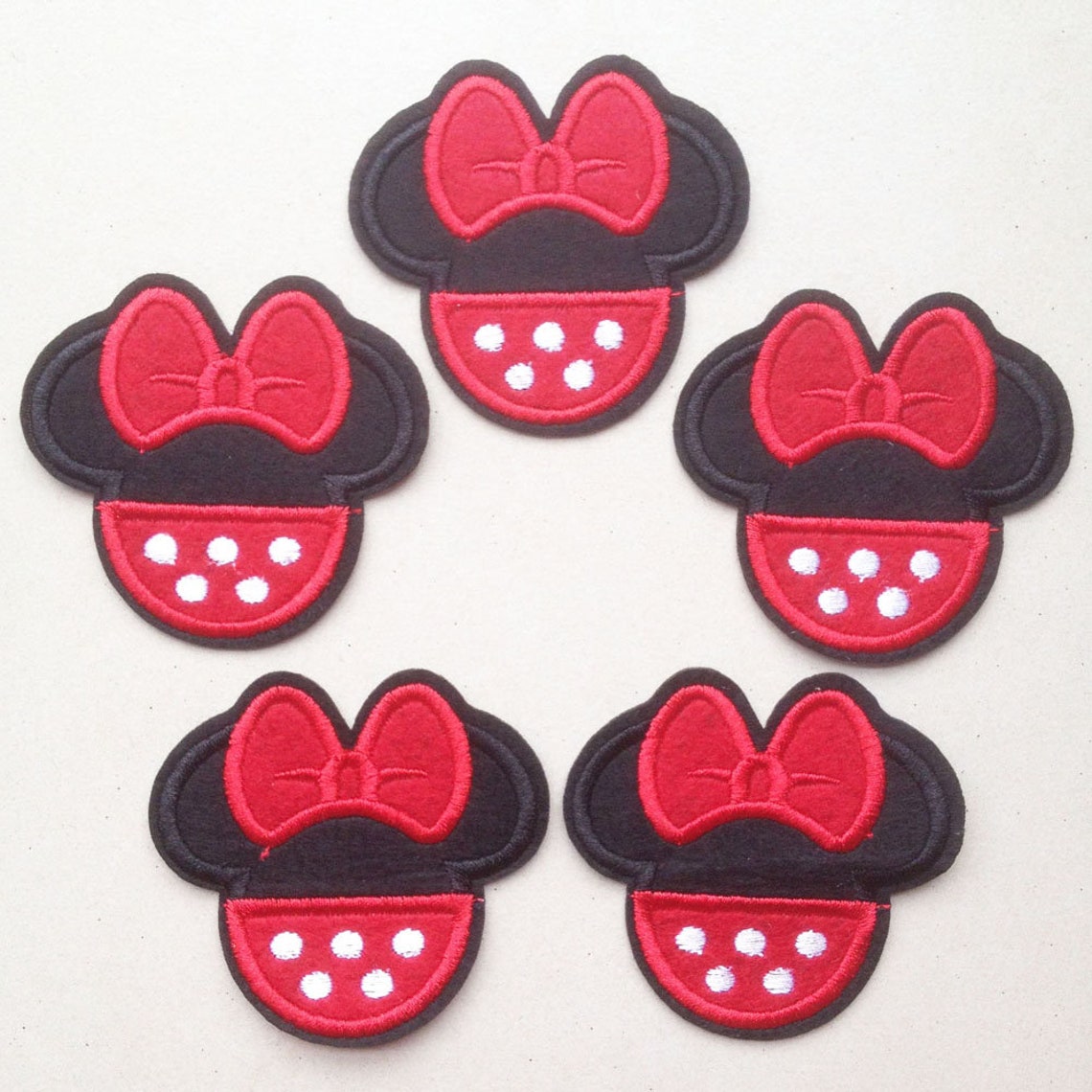 7x6.5cm 10pcs Minnie Mouse Iron On Sew On Cloth Embroidered | Etsy