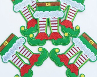 Santa's Elf Applique Patch Christmas Stocking Heart - Etsy