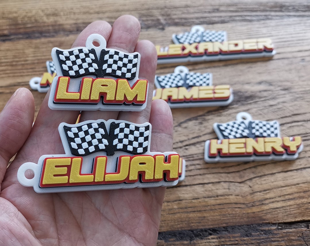 Customized Set 5pcs Racing Car Race Checkered Flag Personalized 3D ...
