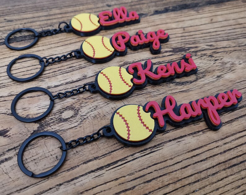 Pack 5/10/20 Softball Baseball Sports Team Personalized 3D Printed Name ...