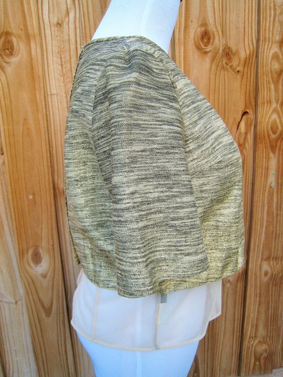 1950s - 1960s Button Back Blouse with Lurex Thread / … - Gem