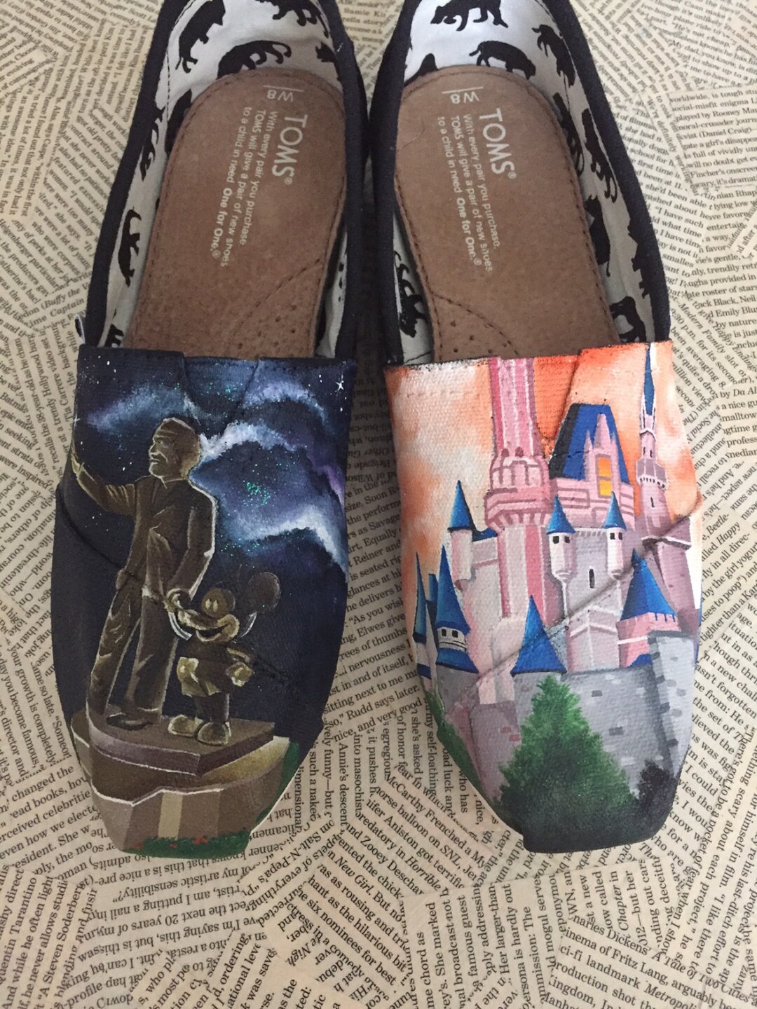 Hand Painted Toms - Premium Disney - Etsy