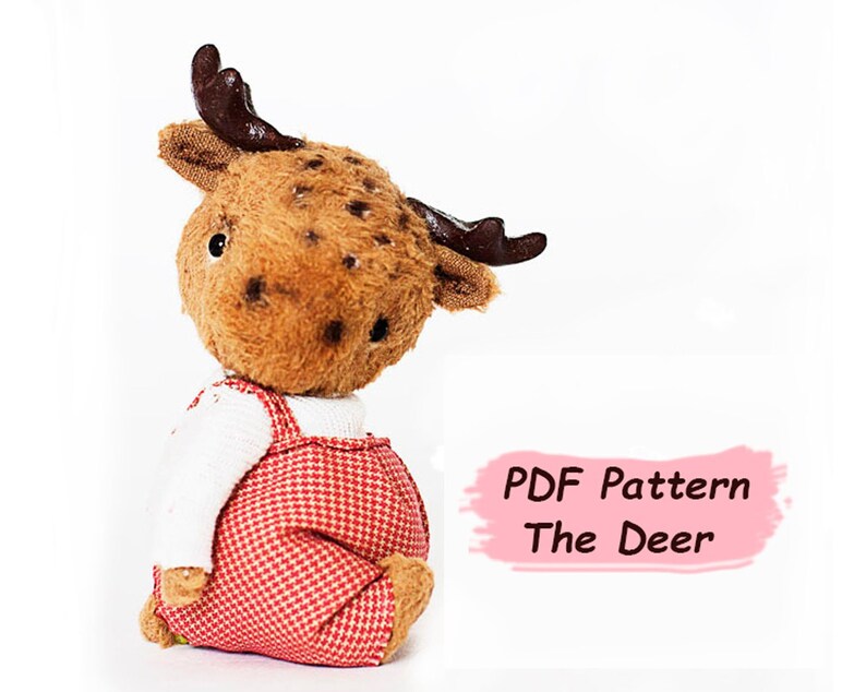 PDF Pattern Deer / Teddy Bear Sewing Pattern / Miniature Teddy Bear ...